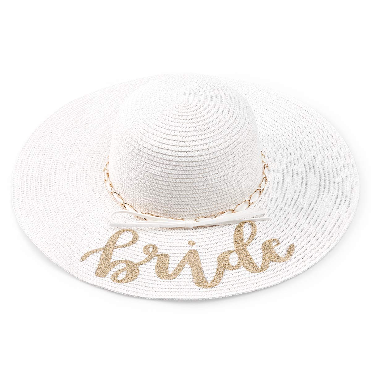 xo, Fetti Bride Sun Hat | Bachelorette Beach Gift, Bridal Favor, Honeymoon, Wedding, Engagement White, Gold
