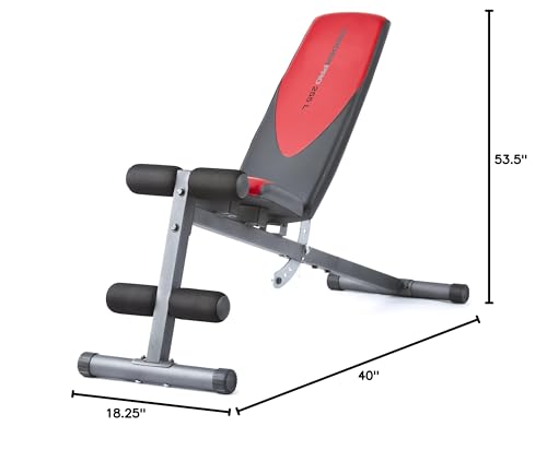 Weider Incline Weight Bench black, 40L x 18.25W x 53.5H inches