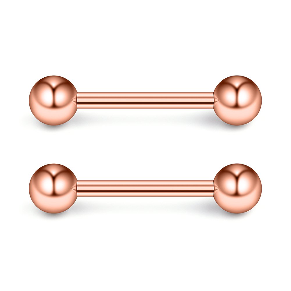 Ruifan Mix Color 316L Stainless Steel Nipple PA Tongue Shield Barbell Ring Bar Body Piercing Retainer 12G 16mm 12PCS