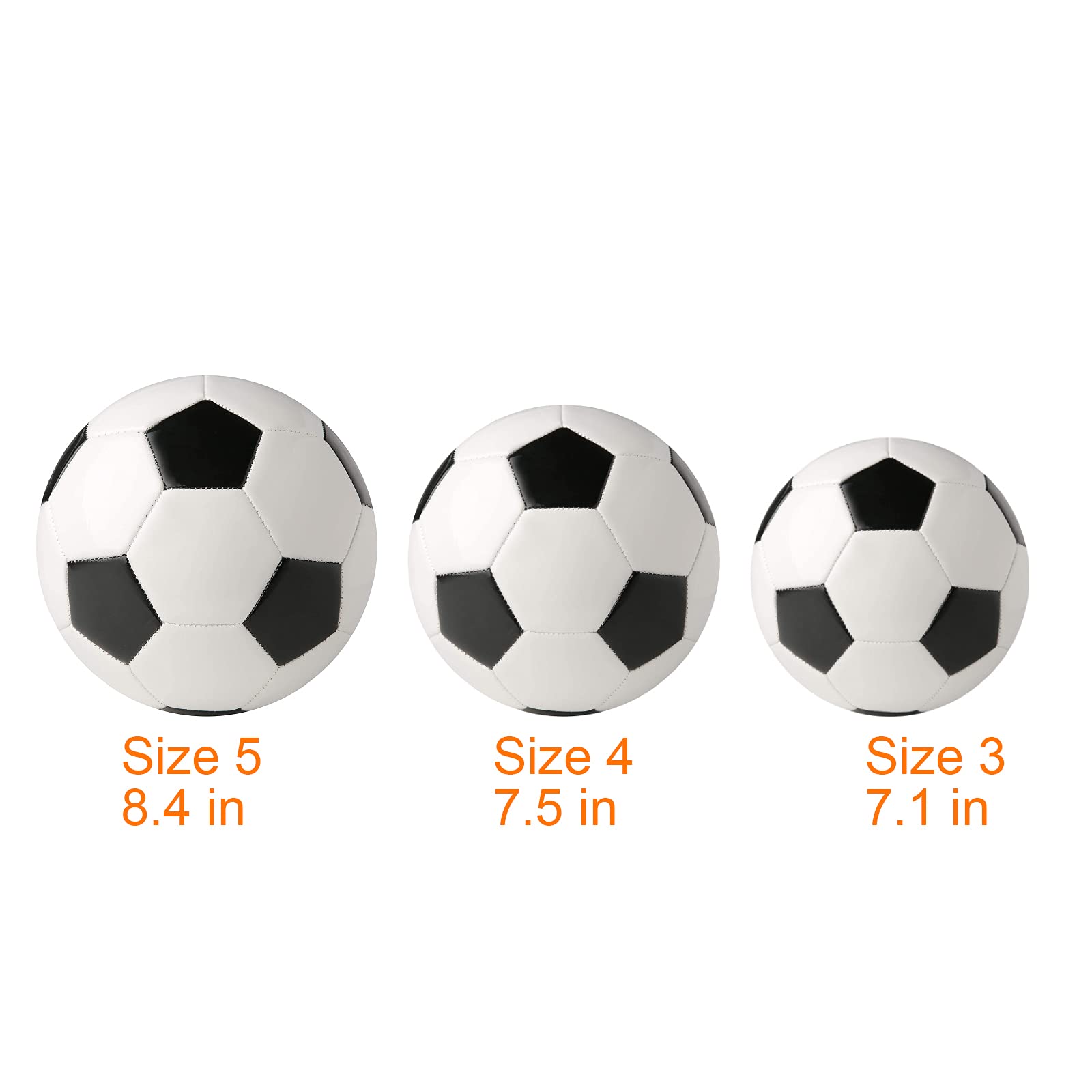 SPDTECH Soccer Ball Size 3 with Pump Needle Classic White Black Thicker PU Tight Weaved Suitable for Kids Toddler Boy Trainning Practice or Gift for 0-9 Years
