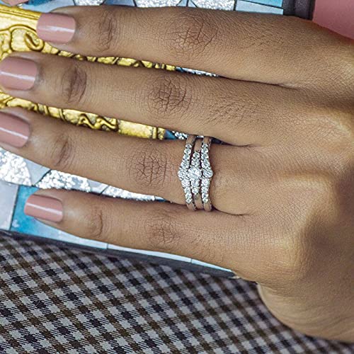 TwoBirch Sterling Silver Vintage Ring Guard with Filigree Designs With Cubic Zirconia (0.71 ct.) (sterling-silver, 9)