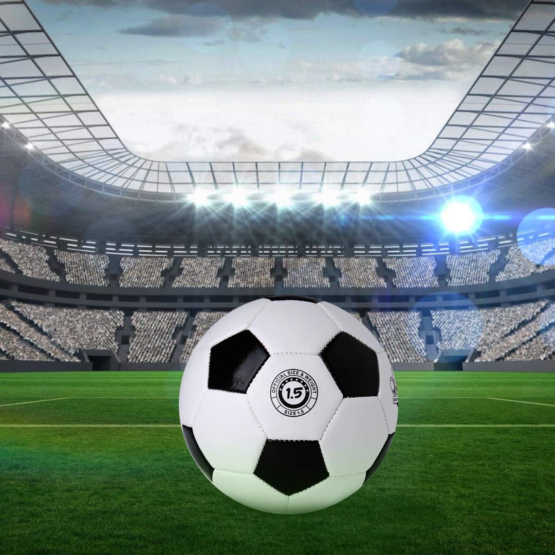 YANYODO Durable 6" Mini Size Training Soccer Ball Soft Sports Toy Ball for Toddlers, Kids Gift (Black&White)