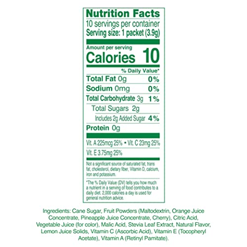 TRUE LEMON Fruit Punch Packets - Low Sugar, No Preservatives Kids Hydration Drink Mix