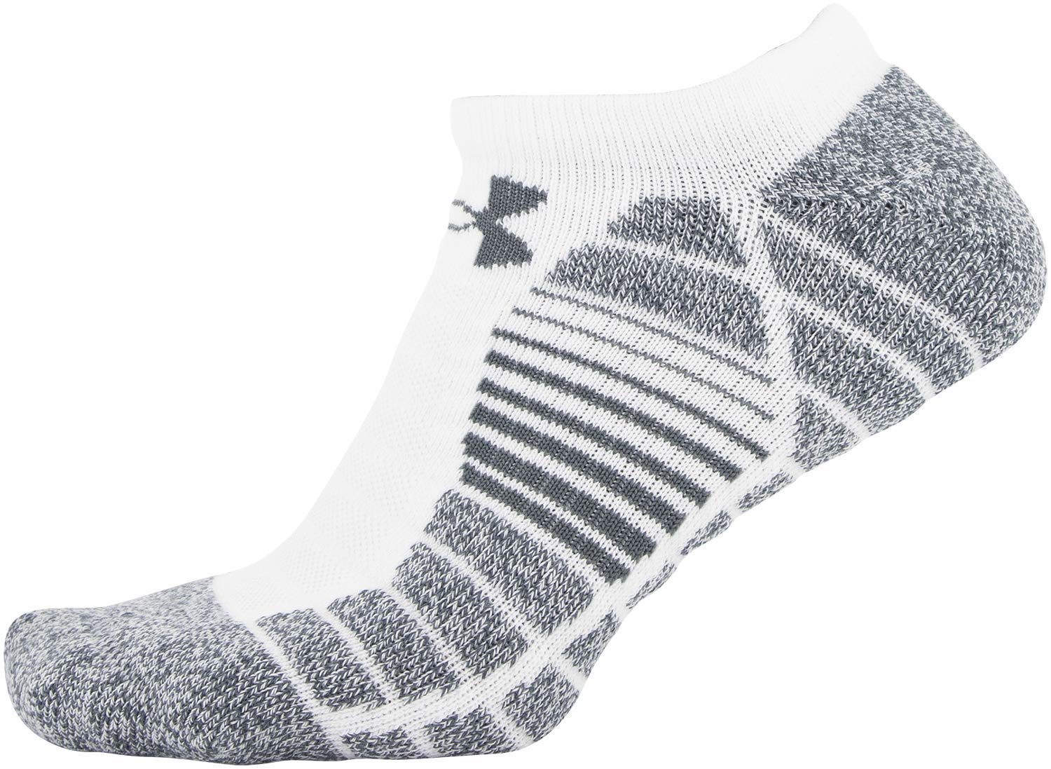 Under Armour Adult Elevated Performance No Show Socks, 3-Pairs , White , Medium