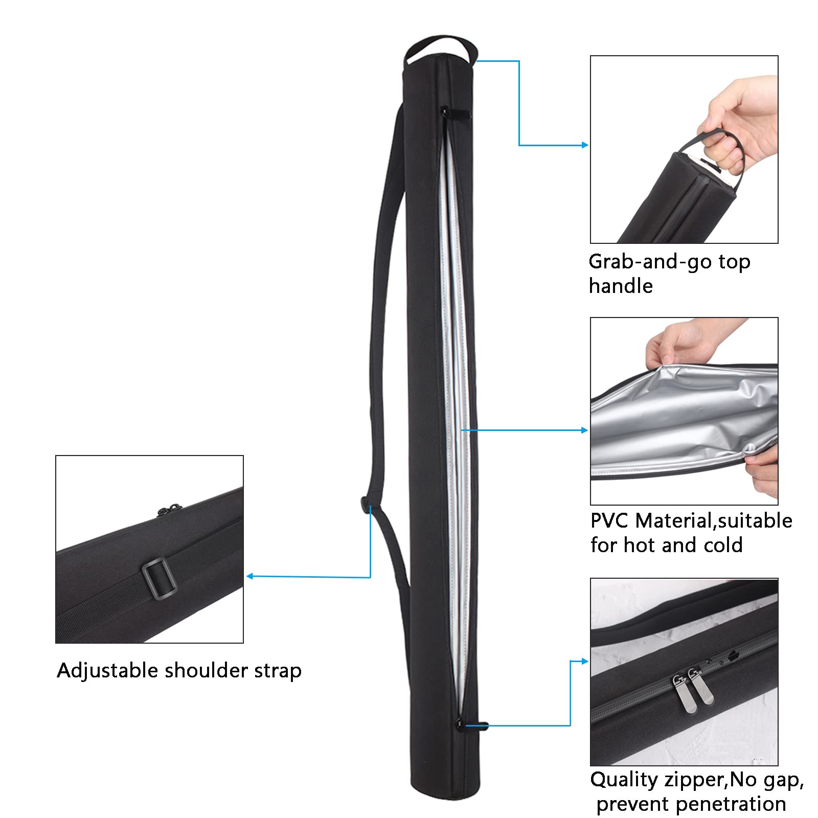 YOOMIK Beer Sleeve for Glof Bag,7-Can Insulated Cooler Sleeve Golf Cooler Bag Beer Cooler Bag for Cans Golf Bag