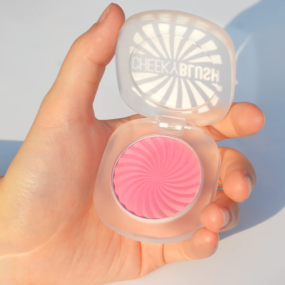 TINTARK Cheeky Blush Compact for Face Cheeks, Talc Free Blusher Palette, Matte Powder Makeup, Natural Healthy, Mauve Pink Magenta Peach Red, Vegan Cruelty Free