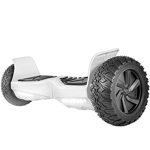 XPRIT 8.5'' All Terrain Off-Road Hoverboard w/Bluetooth Speaker, LED Lights, UL2272 Certified (WHITE)