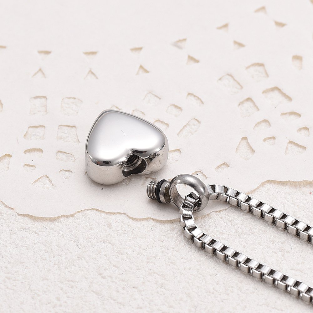 XSMZB Custom Engraved Heart Cremation Jewelry for Ashes Stainless Steel Pendant Locket Keepsake Memorial Urn Necklace (Grandpa)