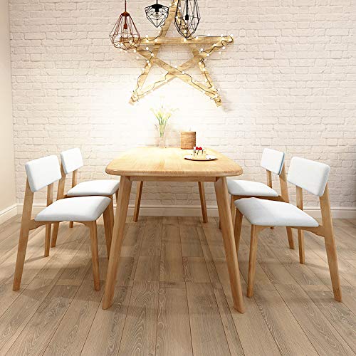 WoodShine Mid Century Modern Real Solid Wood Dining Table, Working Desk,47 Inch,Naturalā¦