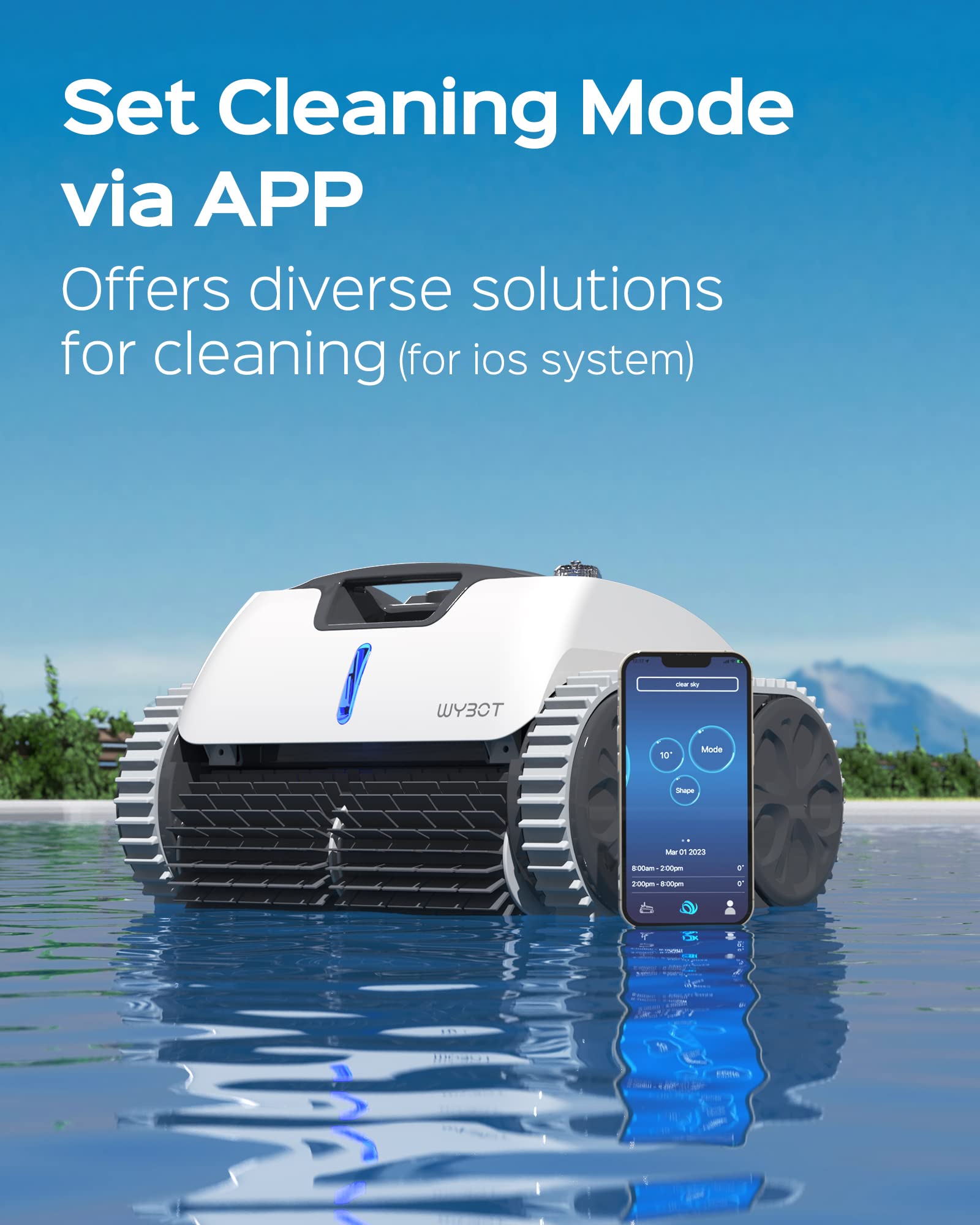 WYBOT Osprey 700 PRO Wall Climbing Robotic Pool Cleaner with APP, Excellent Suction Power, Smart Navigation Technology, 9200mAH Large Battery, LED Indicator, Automatic Pool Vacuum for Inground Pools