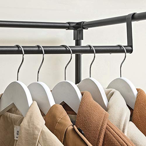 SONGMICS Wardrobe Closet, Non-Woven Fabric Clothes Closet, Mesh Shelves, Clothes Storage Organizer with Door, Black URYM34BK
