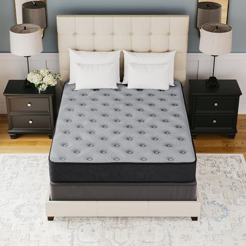Signature Design by Ashley Queen Size Comfort Plus 10 Inch Hybrid Mattress with Lumbar Support Gel Memory Foam