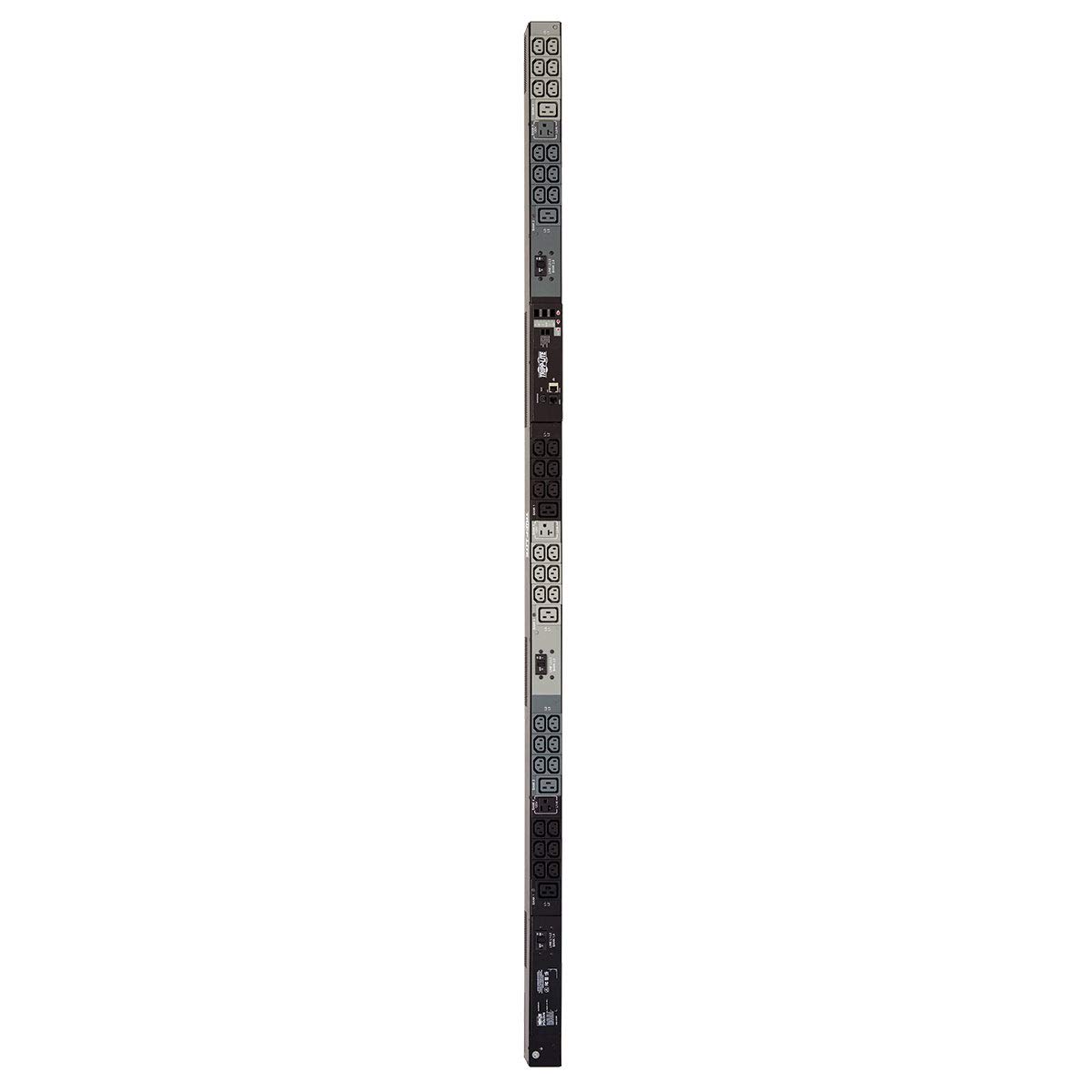 Tripp Lite Monitored PDU, 8.6kW 3-Phase, 208/120V 45 Outlets (36 C13, 6 C19 & 3 5-15/20R), NEMA L21-30P, 3 ft. Cord, 0U Vertical, TAA (PDU3VN3L2130)