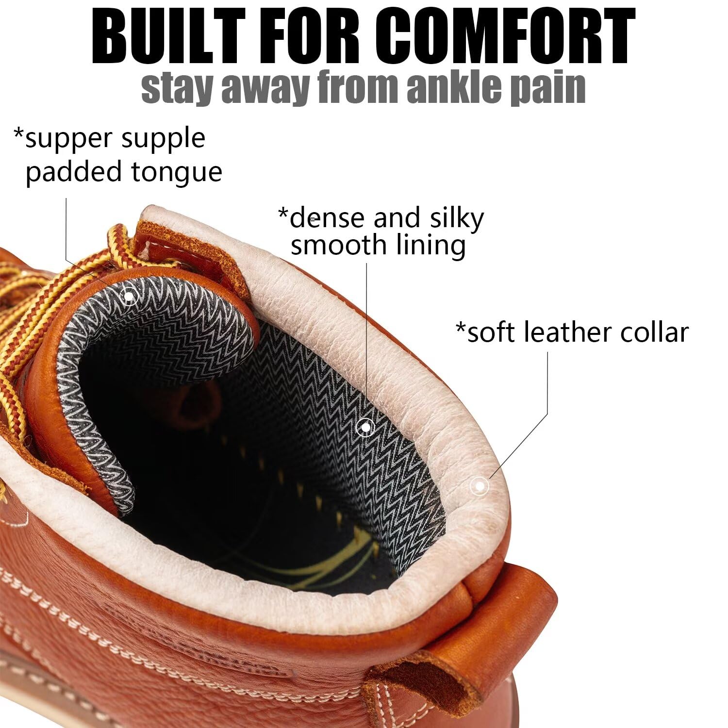 SUREWAY 6β Wedge Moc Toe Work Boots for Men - Soft Toe, Premium Full-Grain Leather, Lightweight Work Boots/Shoes, Comfort Insole, Superior Oil/Slip Resistant, Real Goodyear, EH Rated Industrial