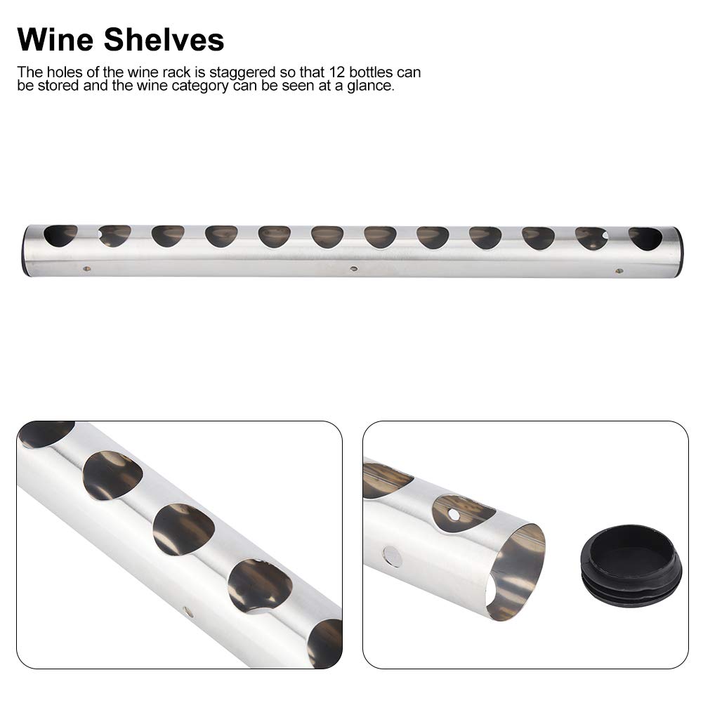 Yosoo Wine Shelves, Wear Resistant 304 Stainless Steel Wall Mount Bottle Rack Easy Installation for Living Room for Restaurant