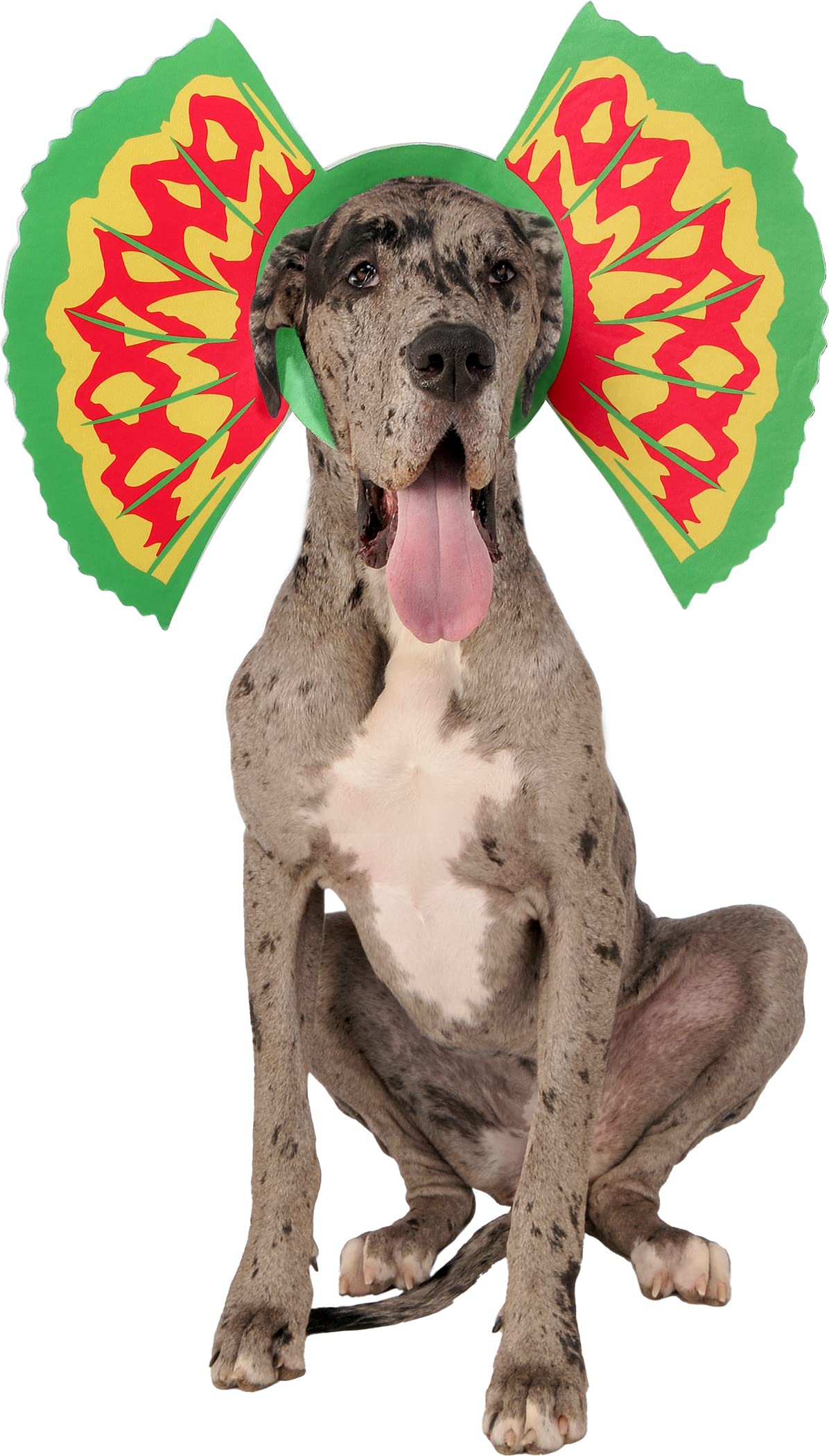 Rubie's Universal Jurassic Park 30th Anniversary Dilophosaurus Gills Pet Headpiece, As Shown, Medium/Large