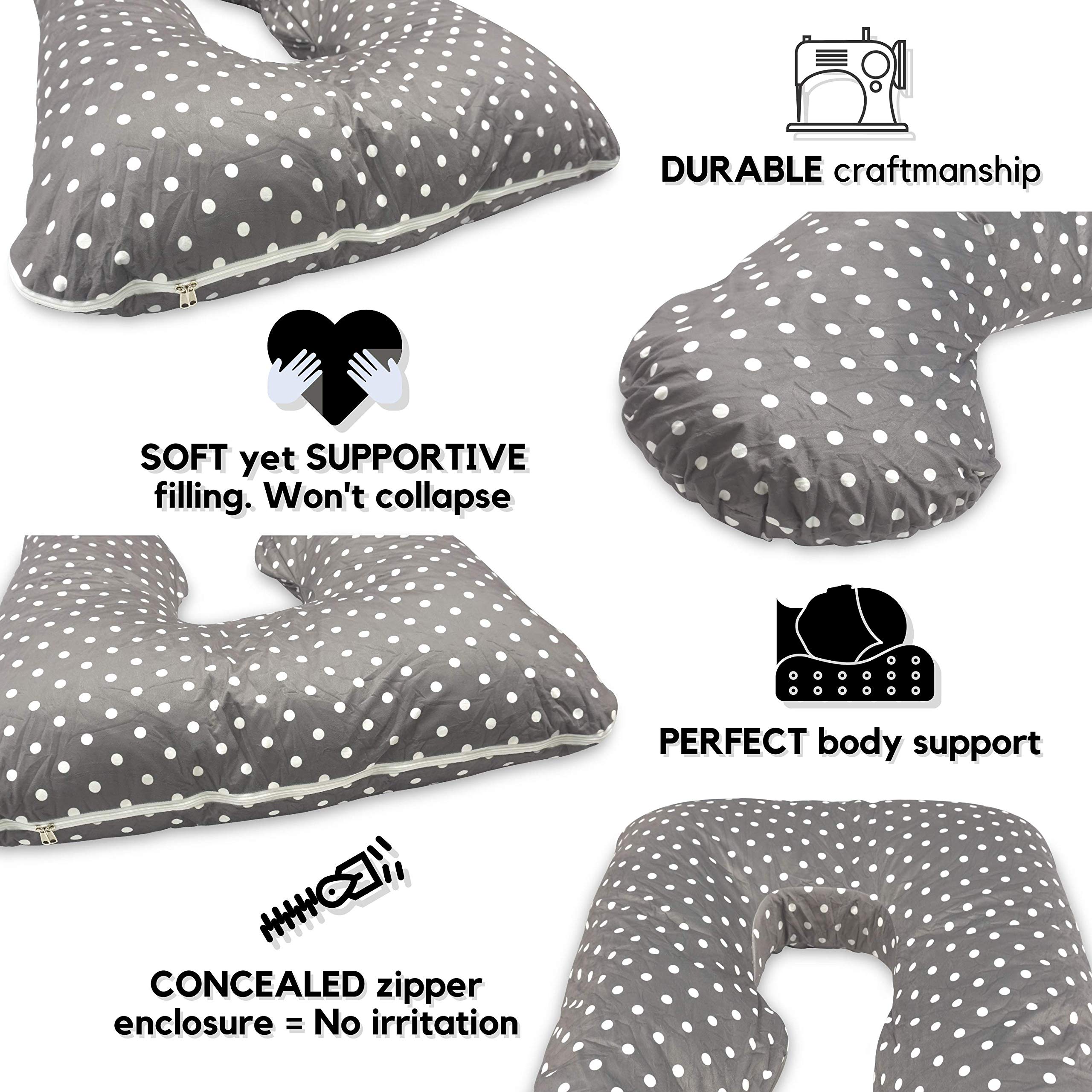 SPECIALLYME U-Shaped Pregnancy Pillow with Removable Washable Cover - Maternity Long Body Pillow I Comfortable Side or Back Sleeping for Mommy I Wife