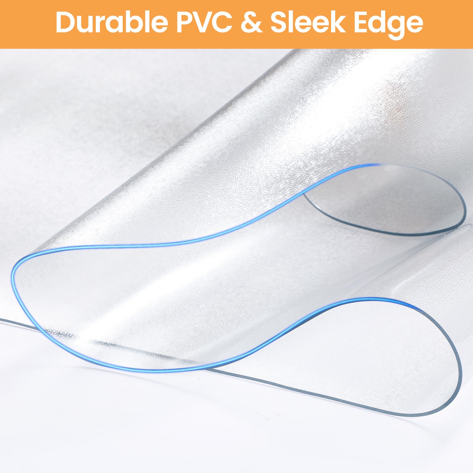 Yecaye Desk Chair Mat for Hardwood Floor, 48"×36" Office Chair Mat, PVC Computer Chair Mat, Floor Protector for Rolling Chair, Only for Hard Floor