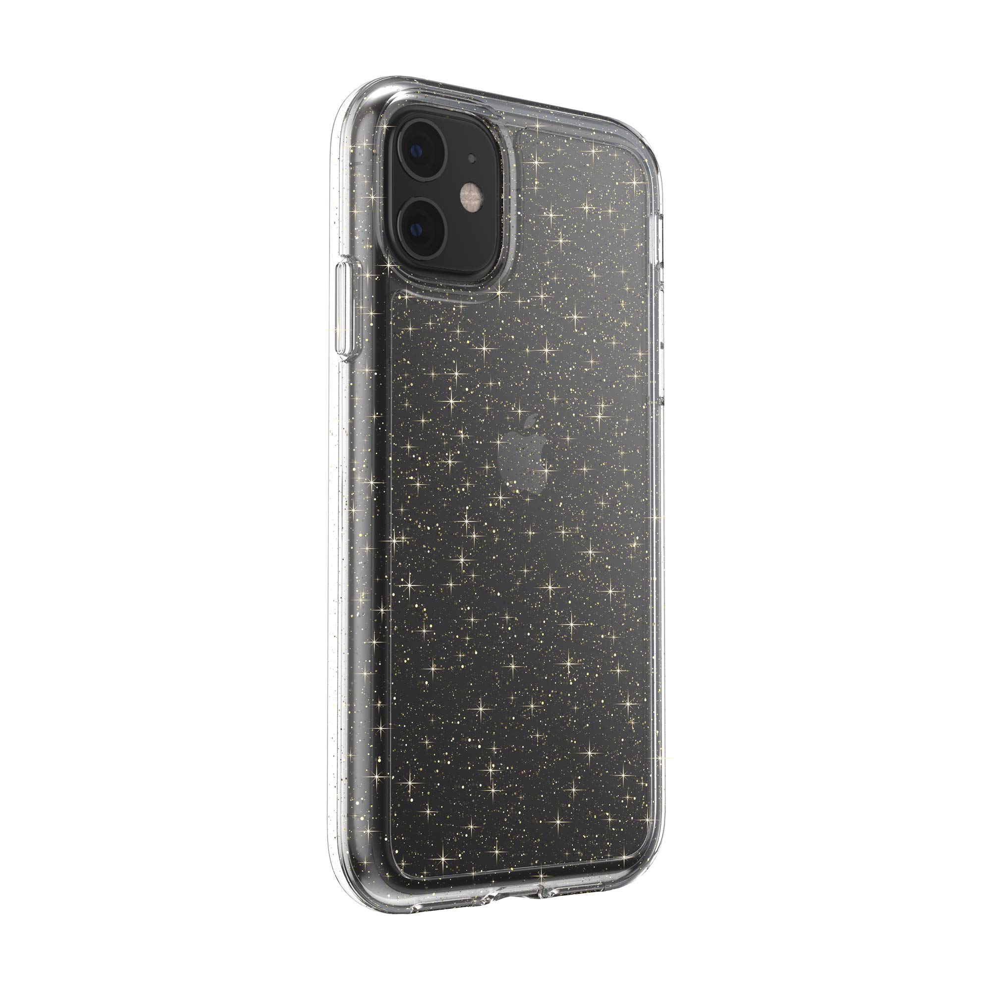 Speck Gemshell Glitter iPhone 11 Case, TPU, Clear with Gold Glitter/Clear (128838-5636)