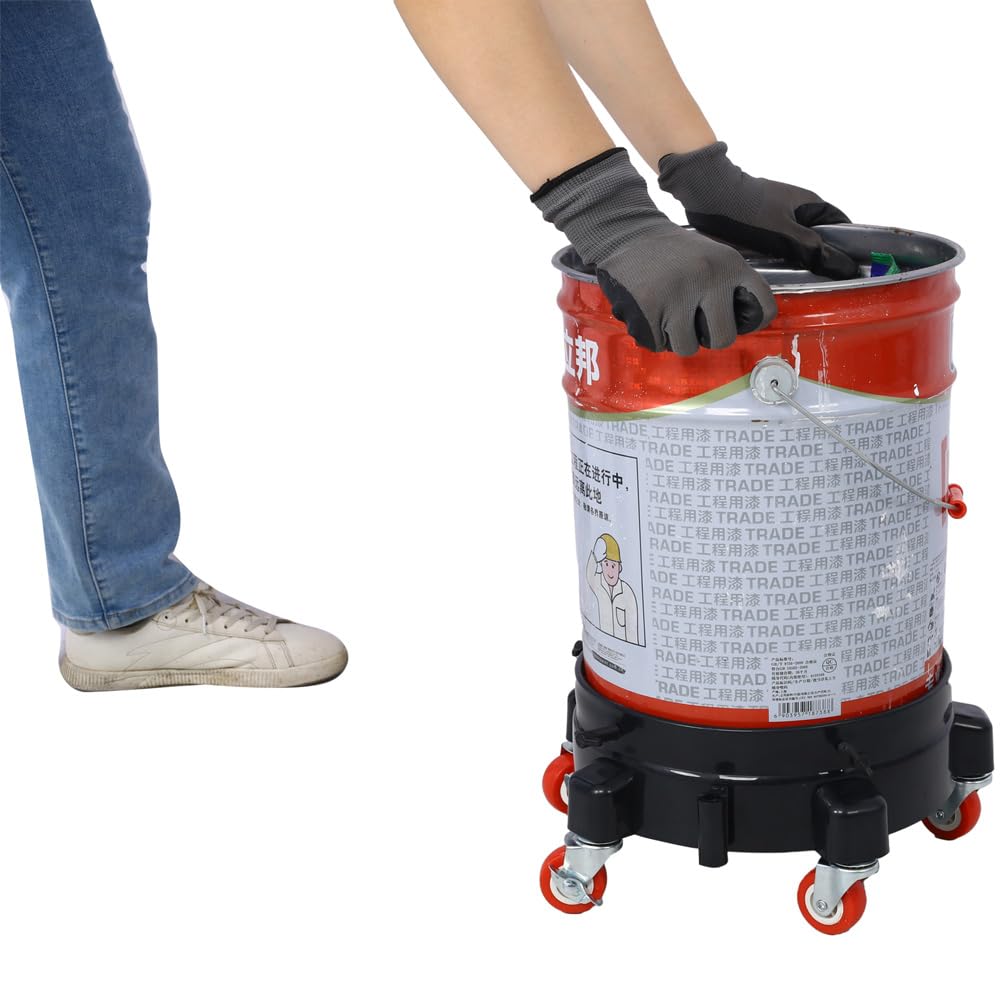 Yone jx je 11.2 Inch Bucket Dolly, Removable Rolling Bucket Dolly Easy Push 5 Roll Swivel Casters to Move 360 Degree Turning for 5 Gallon Buckets Car Wash System Detailing Smoother Maneuvering