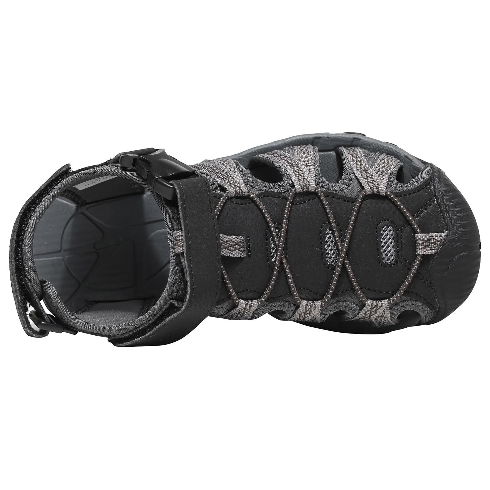 WOTTE Women's Closed Toe Sport Hiking Sandals Walking Outdoor Summer Athletic Sandals Size 8 Black/Grey
