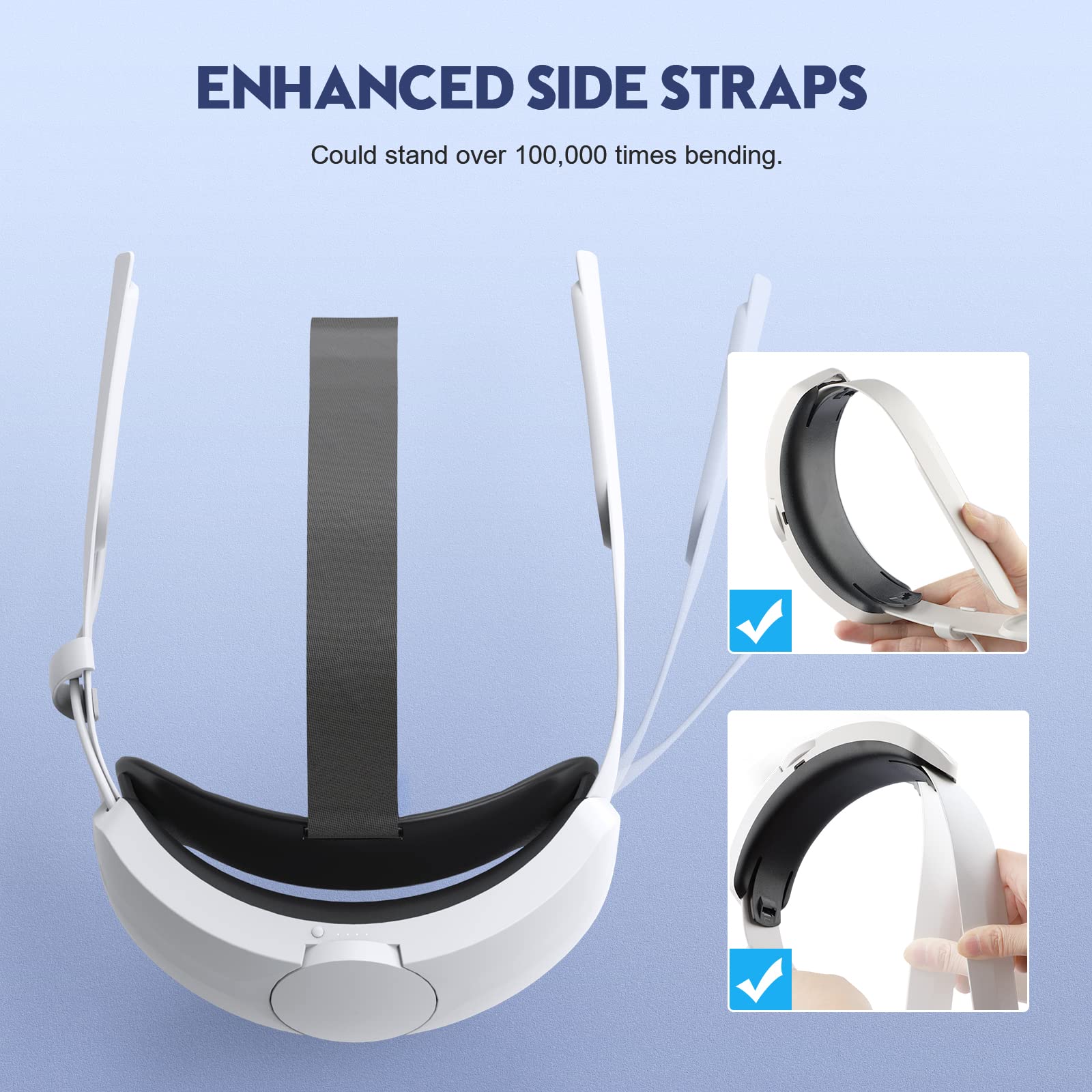 VINDIJA Head Strap for Quest 2 with Battery, Built-in 6000mAh Battery, Replacement Elite Strap for Quest 2 Accessories with Gravity Balance for Enhanced Support and Comfort