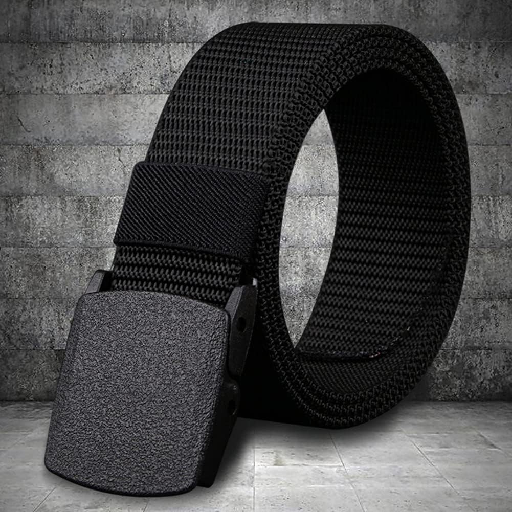 West Leathers [3 Pack] Nylon Military Tactical Men Belt Webbing Canvas Outdoor Adjustable Web Belt with Plastic Buckle Fits Pant
