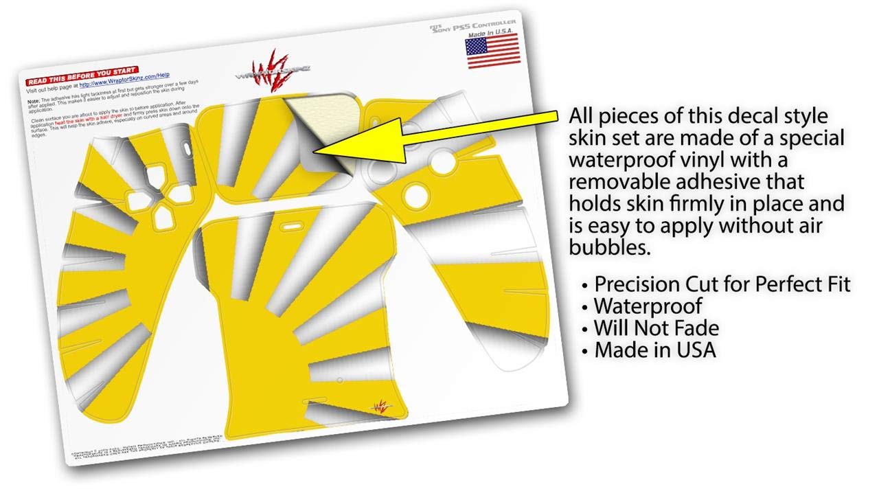 WraptorSkinz Skin Wrap compatible with Sony PS5 DualSense Controller Rising Sun Japanese Flag Yellow (CONTROLLER NOT INCLUDED)