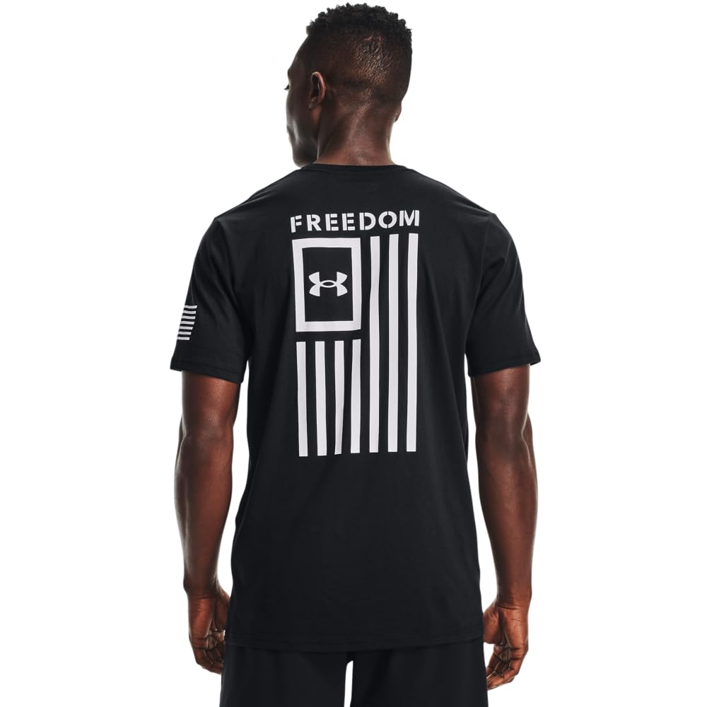 Under Armour Men's New Freedom Flag T-Shirt, Black (001)/White, XX-Large