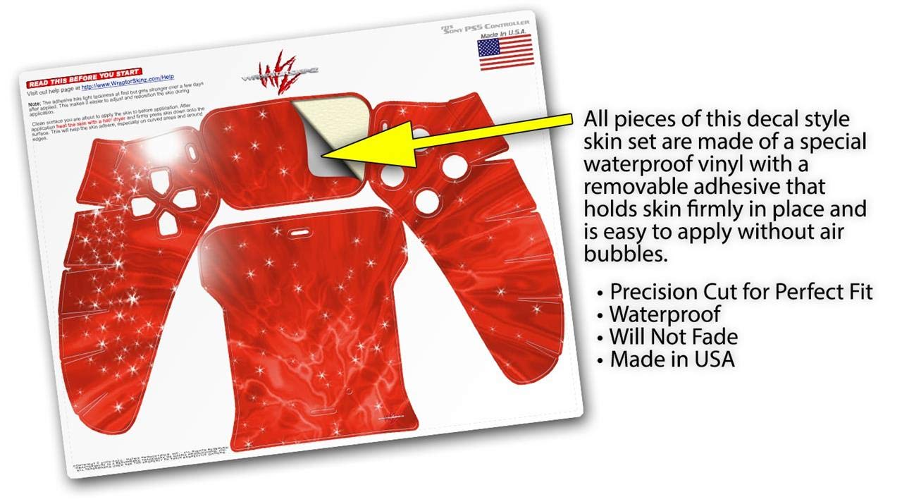 WraptorSkinz Skin Wrap compatible with Sony PS5 DualSense Controller Stardust Red (CONTROLLER NOT INCLUDED)