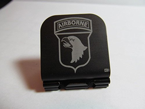 Thunderbolt Gunworks 101st Airborne Patch Laser Etched Hat Clip Black