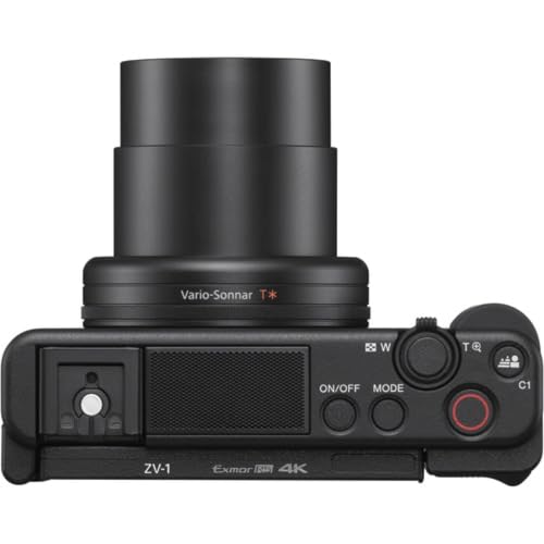 Sony ZV-1 Digital Camera | Black Bundled with 64GB Memory Card + Photo Starter Kit (11 Pieces) + Battery Charger for Sony NP-BX1 + Microfiber Cleaning Cloth (5 Items)