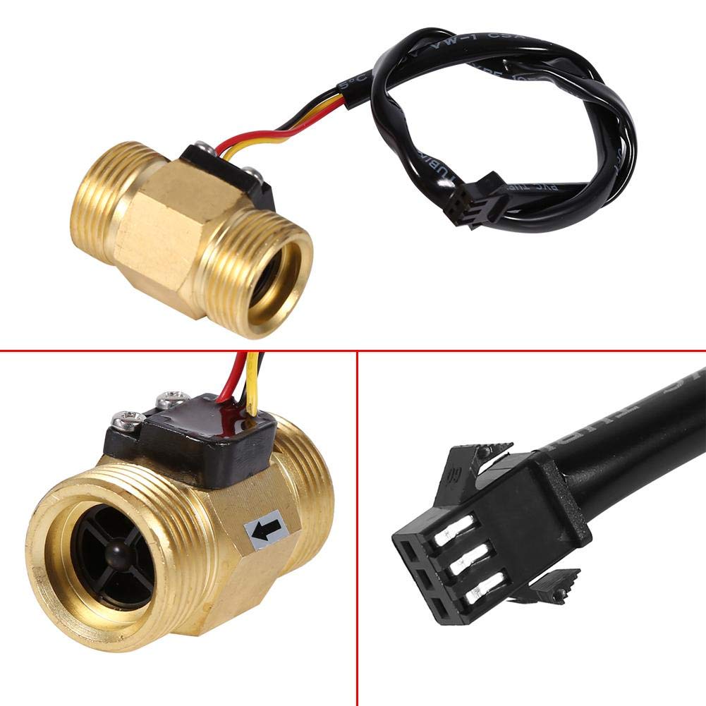 Wytino Water Switch, New Full G3/4" DN20mm Thread Hall Effect Liquid Water Sensor Switch 2-45L/Min