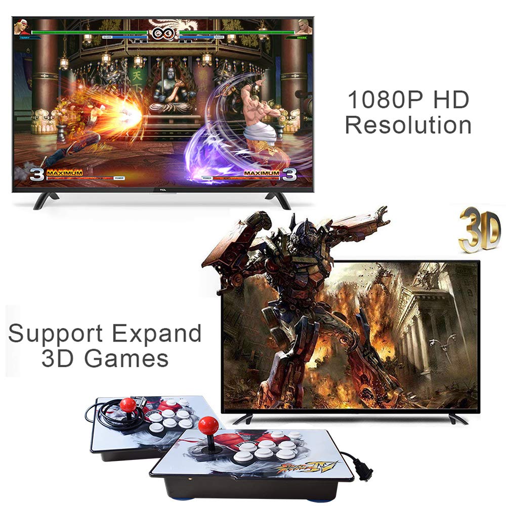 XFUNY Arcade Game Console 1080P 3D & 2D Games 2020 in 1 King of Fighters Pandora's Box 3D 2 Players Arcade Machine with Arcade Joystick Support Expand 6000+ Games for PC/Laptop/TV / PS4 (SF)