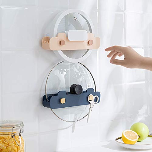 WUDILU Kitchen Organizer Pot Lid Rack Plastic Spoon Holder Pot Lid Shelf Cooking Dish Rack Pan Cover Stand Kitchen Accessories (Color : Blue)