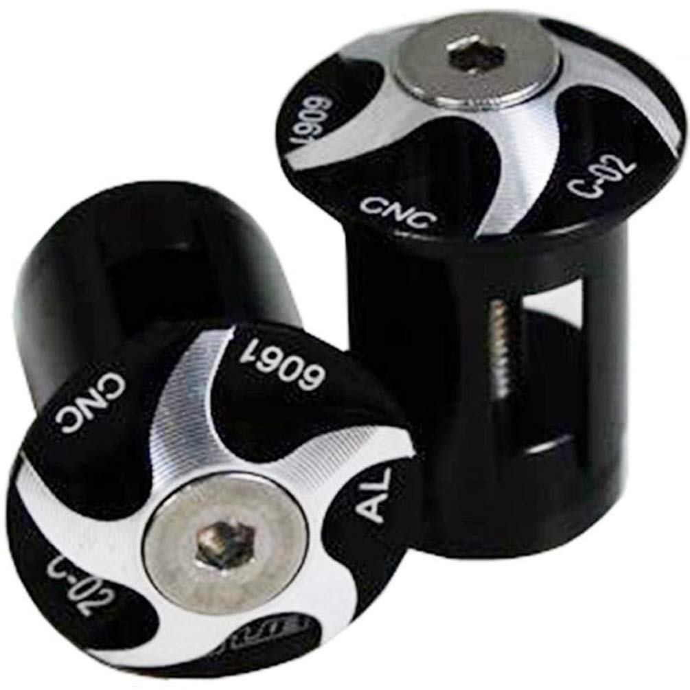 ZZ Lighting One Pair Creative Aluminium Alloy Handlebar End Plug Cross Axle Plug for Mountain Bike (Black)