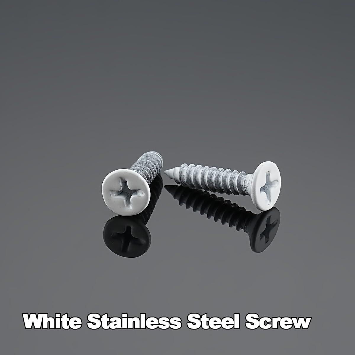 XQDWX #8 X 3/4 Inch Stainless Steel Self-Tapping Wood Screw Set, Suitaple for Home Renovation, Furniture Assembly, and Wood Working Projects, White Head, 100 Pack, 4220WS-WH-100
