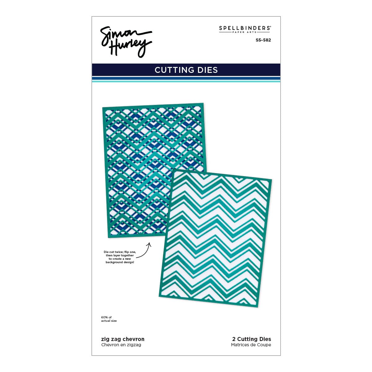 Spellbinders Zig Zag Chevron by Simon Hurley Etched Dies, Metal