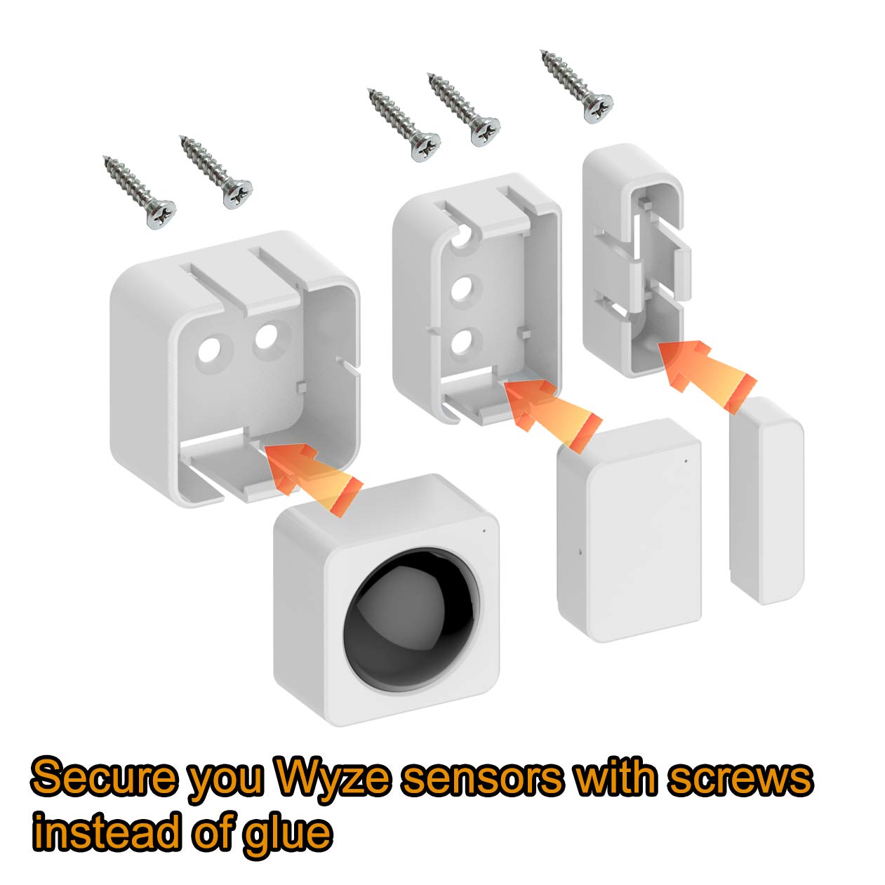Wyze Sensor Mounting Bracket for Old Version 1st Gen,(NO Sensors), Screw Mount Solution for Wyze Sense Starter Kit,Qunions Specific Holder for Wyze Motion Sensor and Contact Sensors(3-Pack)