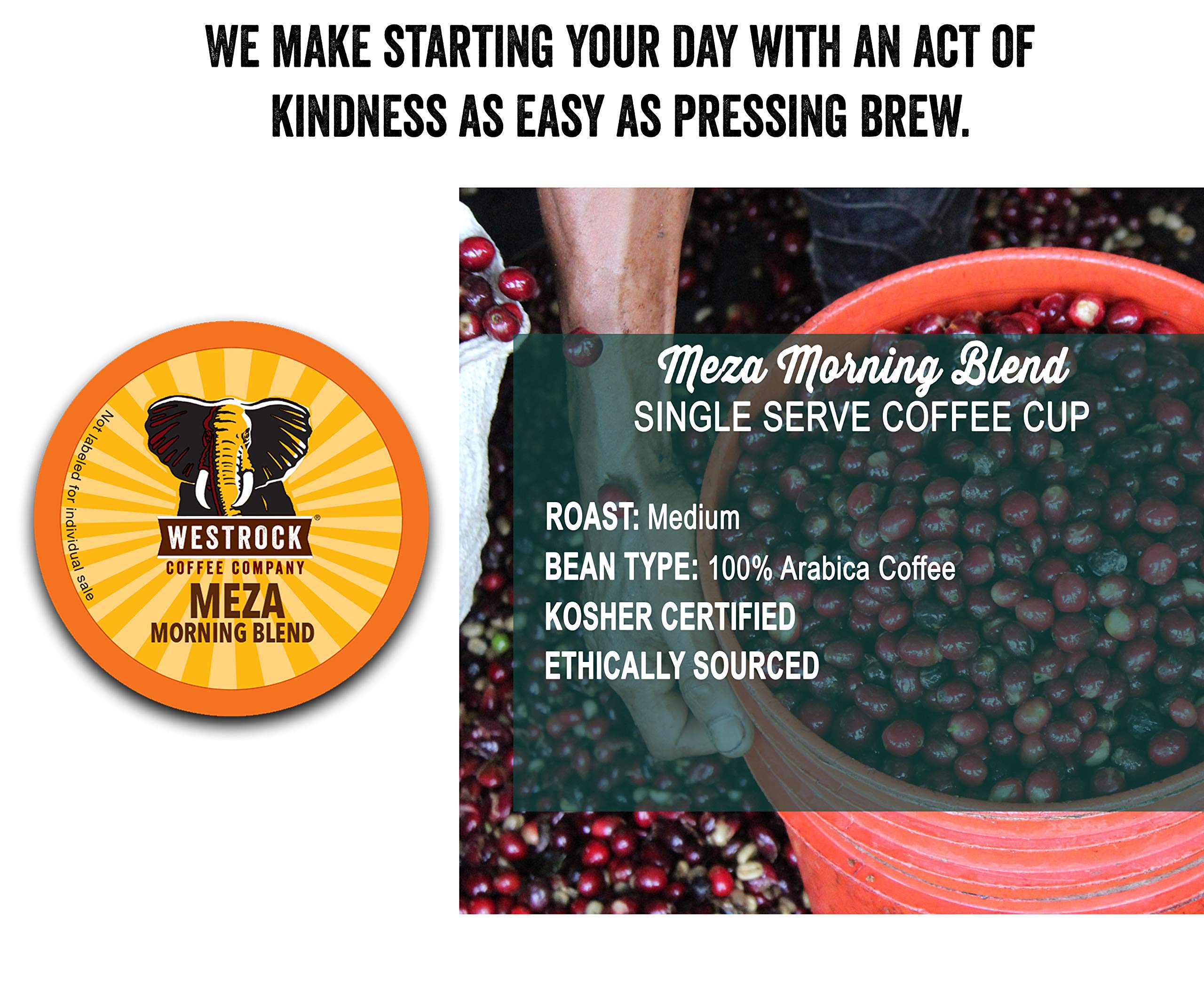 Westrock Coffee Company, Meza Morning Blend, Single Serve Coffee Cup, Medium Roast (12)