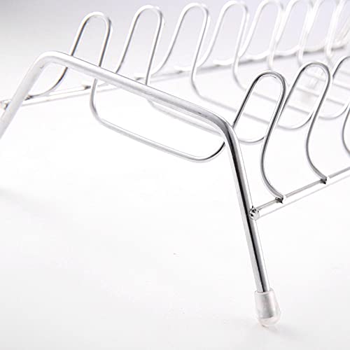 WUDILU Pan Stainless Steel Pot Lid Plates Kitchen 7 Slots Sink Countertop Holder Dish Rack Bowl Storage Shelf Drying Stand Draining
