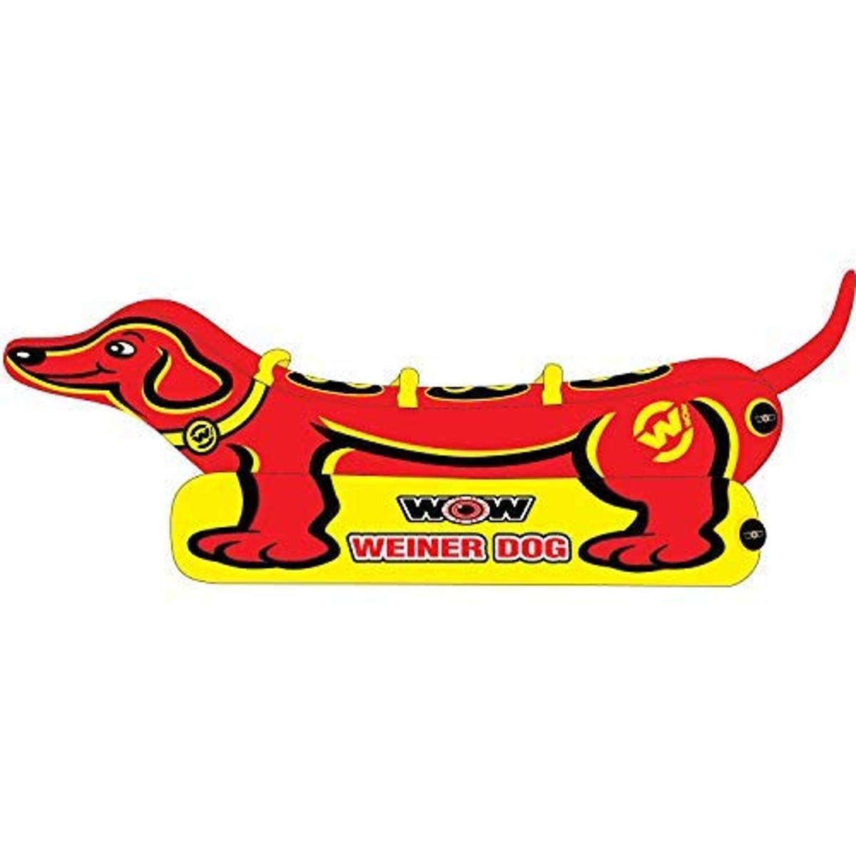 WoW Watersports Weiner Dog Towable Tube, 1 to 3 Person and Tow Rope Bundle