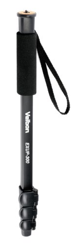 Velbon EXUP-300 Monopod 409300 4-Stage Lever Lock Leg Diameter 0.8 inch (20 mm) Small, Head Sold Separately, Base Diameter 1.1 inches (28 mm), Aluminum Legs