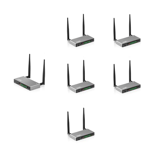 TIMBOOTECH Wireless HDMI Transmitter & 5 Receivers, Multiple TVs, 5.8G HDMI Wireless Extender, 1080P@60Hz, 820FT, KVM, IR Remote, HDMI Loop Out, Live Stream Video &Audio to Multiple Displays(1TX+5RX)