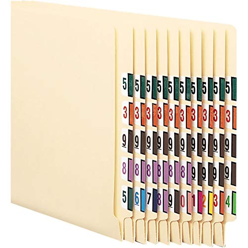 Smead BCCRN Bar-Style Color-Coded Numeric Label, 3, Label Roll, Dark Orange, 500 labels per Roll (67373)