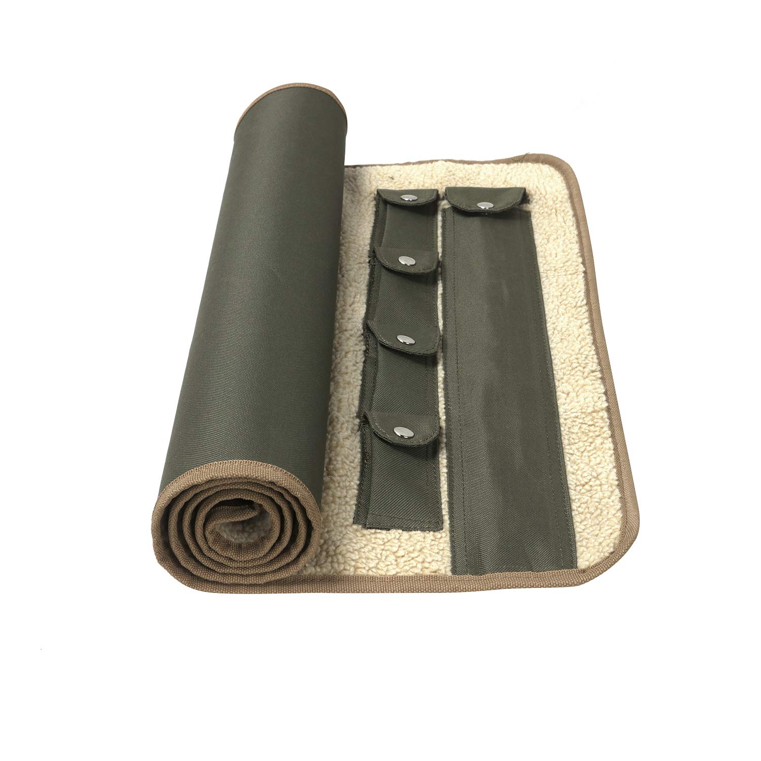 Tourbon Gun Rifle Roll-up Cleaning MAT Pad Shooting Hunting Gun Tool Kit Fleece Lined