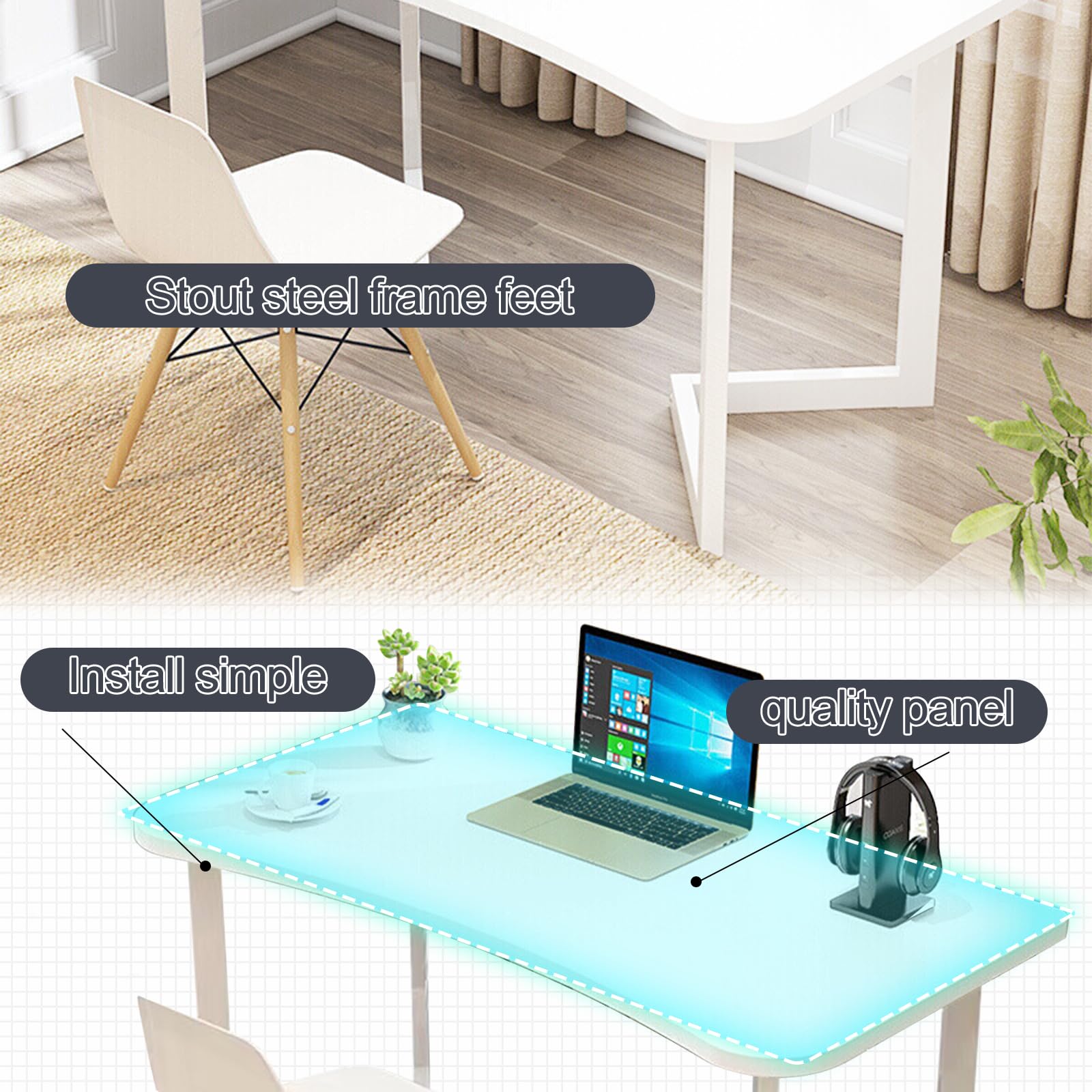 XUEGW Computer Desk Home Office Desk Writing Desks Study Table Modern