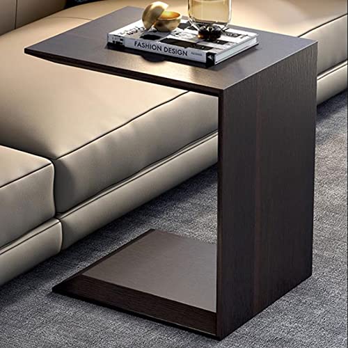 Sofa Side Table Couch Table C Shaped Solid Wood End Table, Small Side Tables for Living Room, Bedroom, Sofa Table for Small Spaces, Couch Table Rustic Snack Table Bed Side Table End Table Coffee Tabl