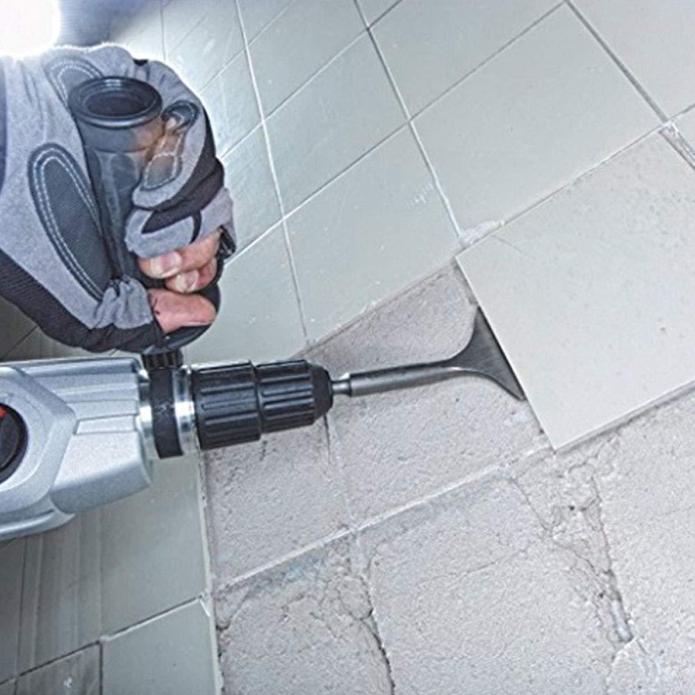 Wide Tile & Thinset Chisel, 3" x 10" Wall and Floor Scraper Shank for SDS-Plus Rotary and Demolition Hammers