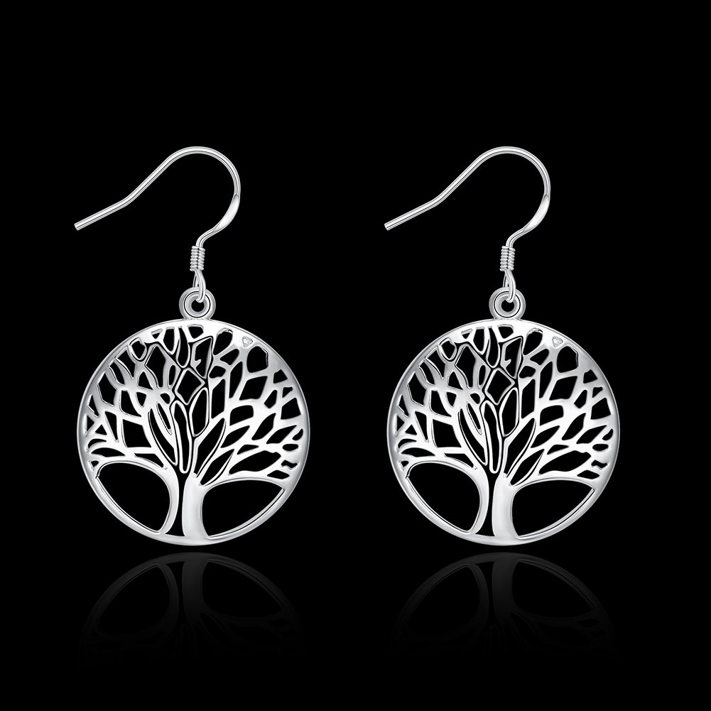 Tree of Life Earrings,Fashion Jewelry Sterling Silver Plated Tree Pendants Drop Dangle Earrings Dangles